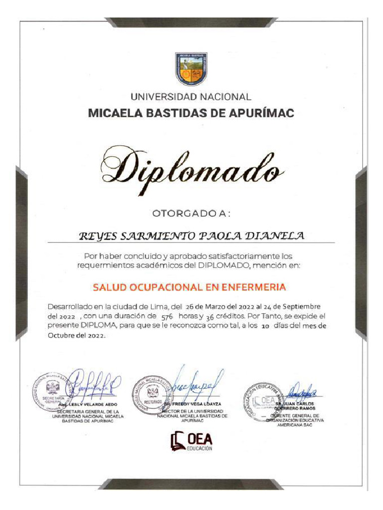 Certificados de Diplomados | PDF