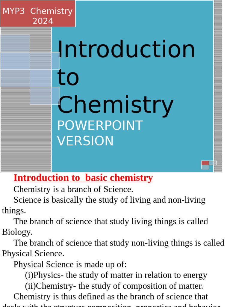 Introduction To Chemistry Pwpts 2 | PDF