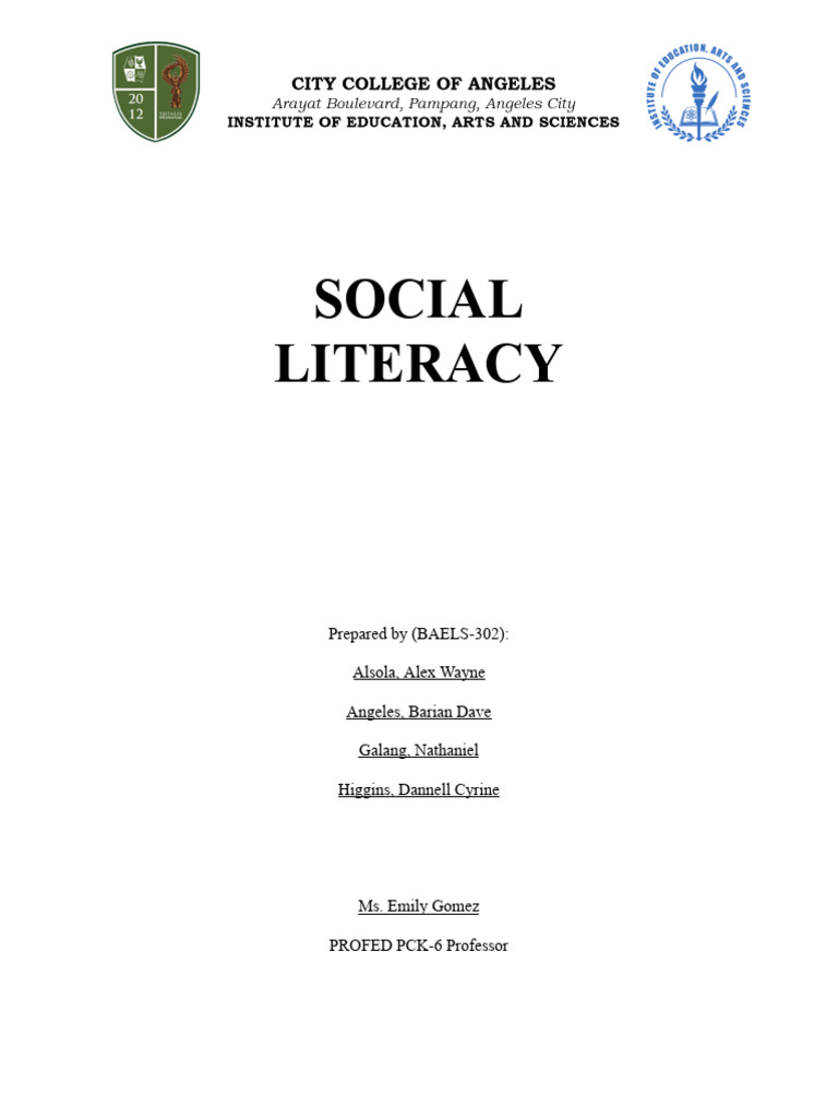 Written Report Social Literacy | PDF