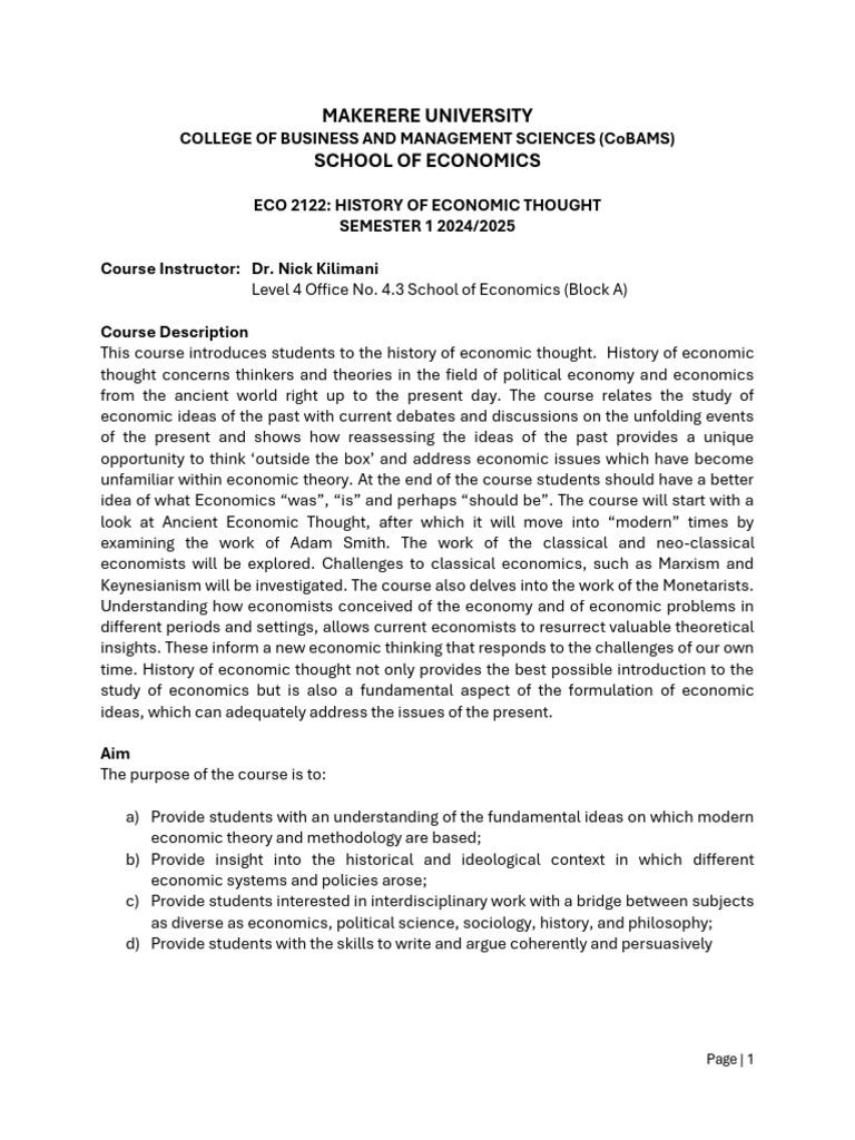 ECO 2122 HET - Couse Outline | PDF