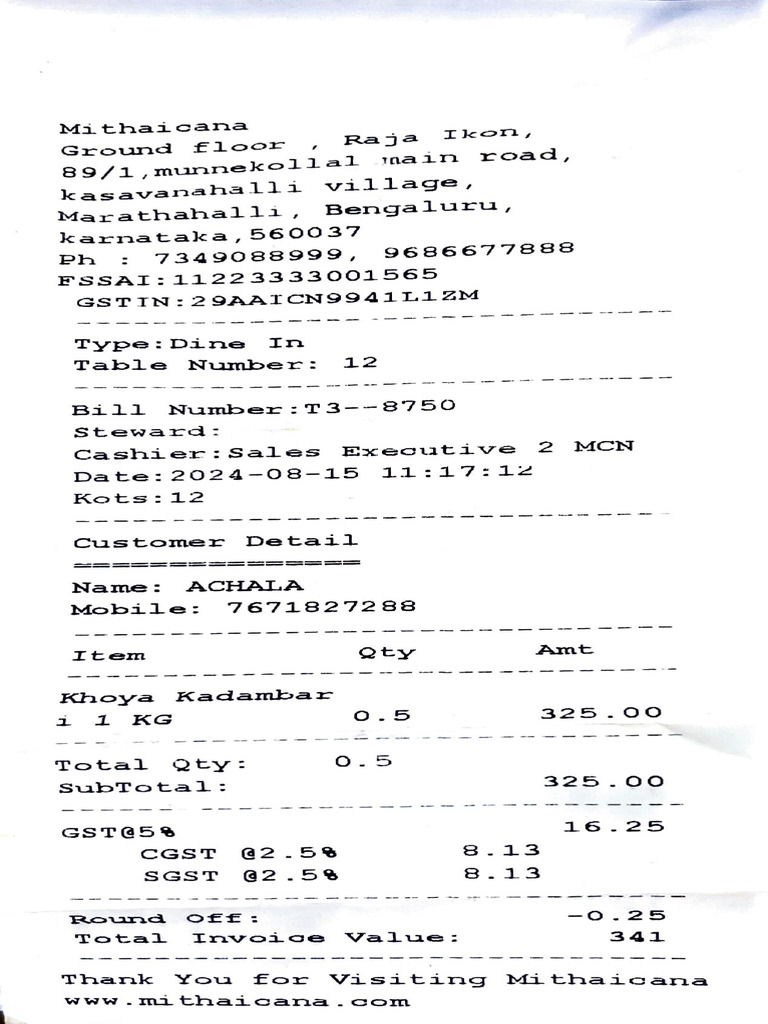 Food Bill-5 | PDF