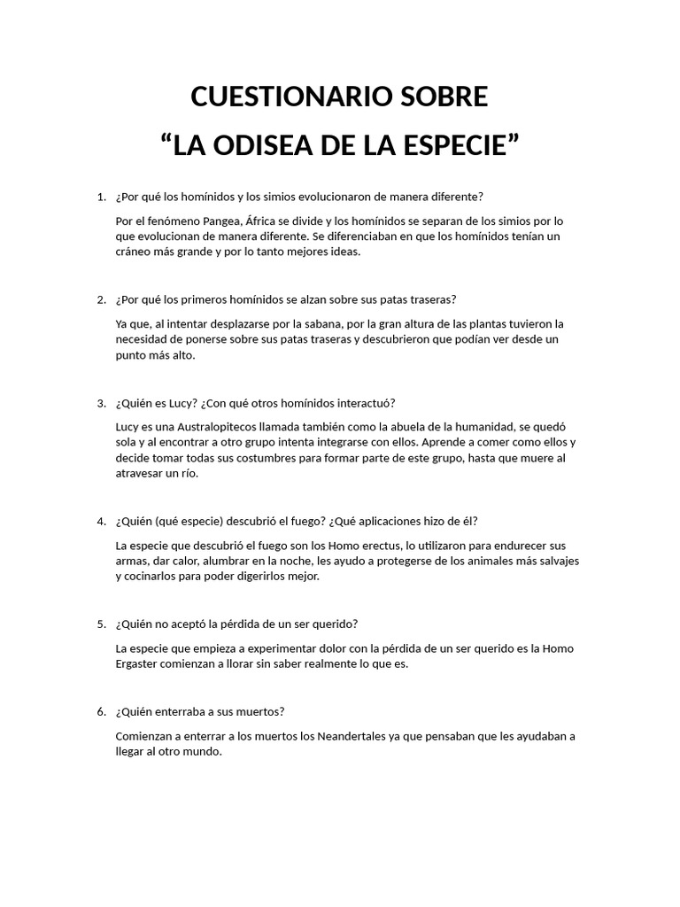 La Odisea de La Especie | PDF
