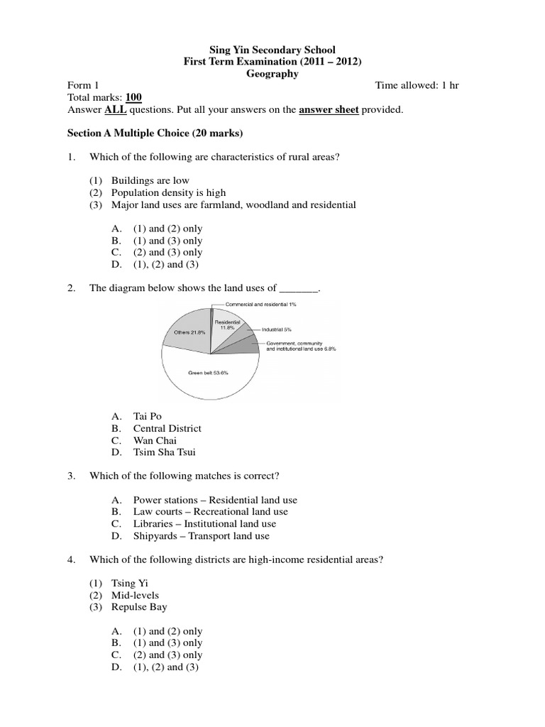 F1 Geog 2011 1stexam | PDF