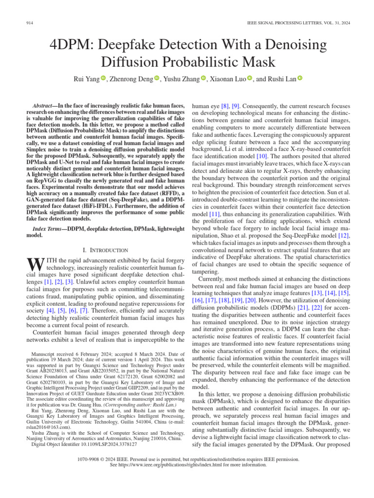 Deepfake Detection Using DPMask | PDF | Artificial Neural Network | Applied Mathematics