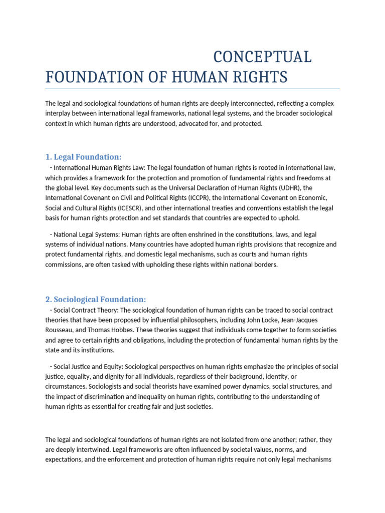 CONCEPTUAL FOUNDATION OF HUMAN RIGHTS | PDF