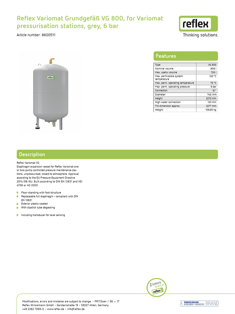 VG800 Datasheet | PDF