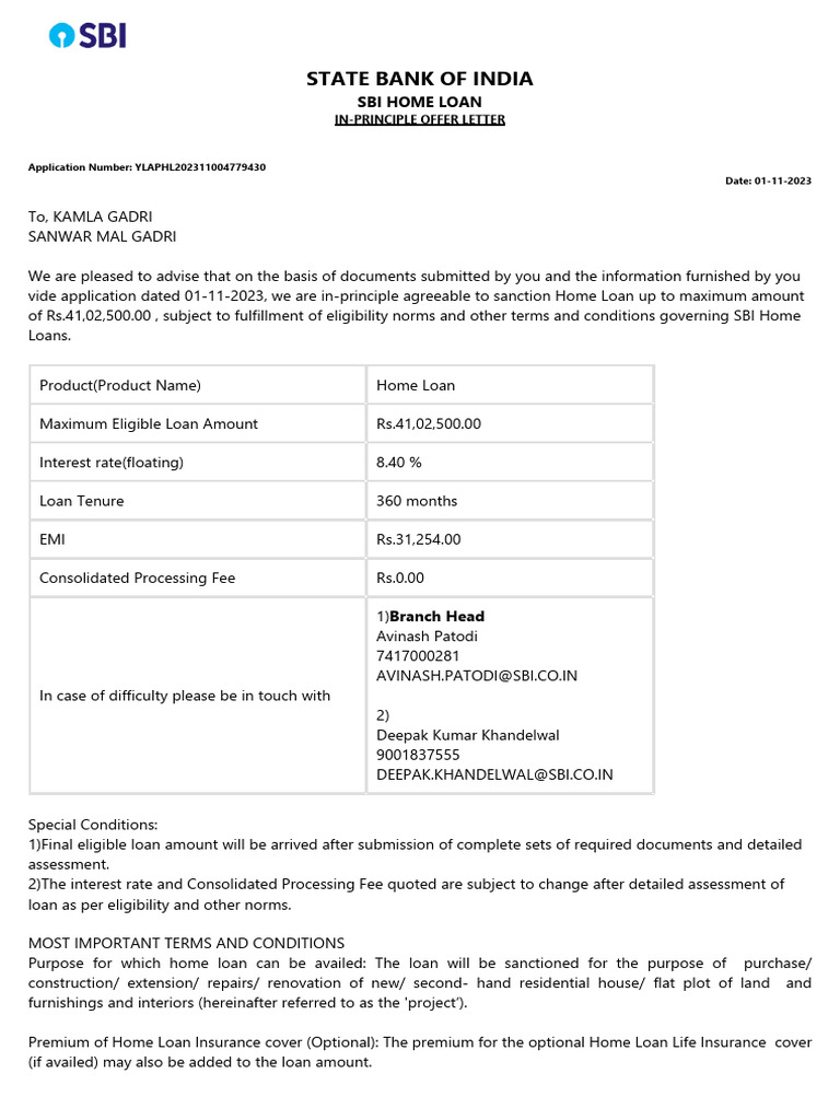 In Principal Offer | PDF