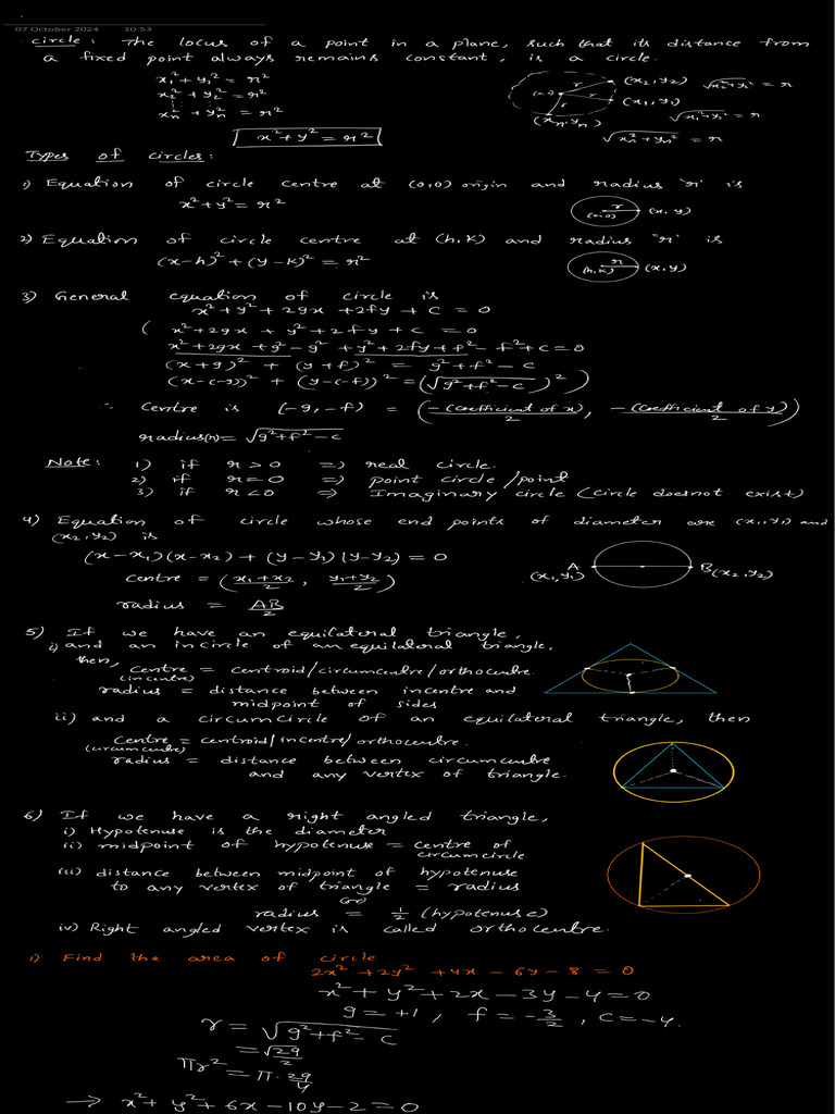 equations of circles | PDF