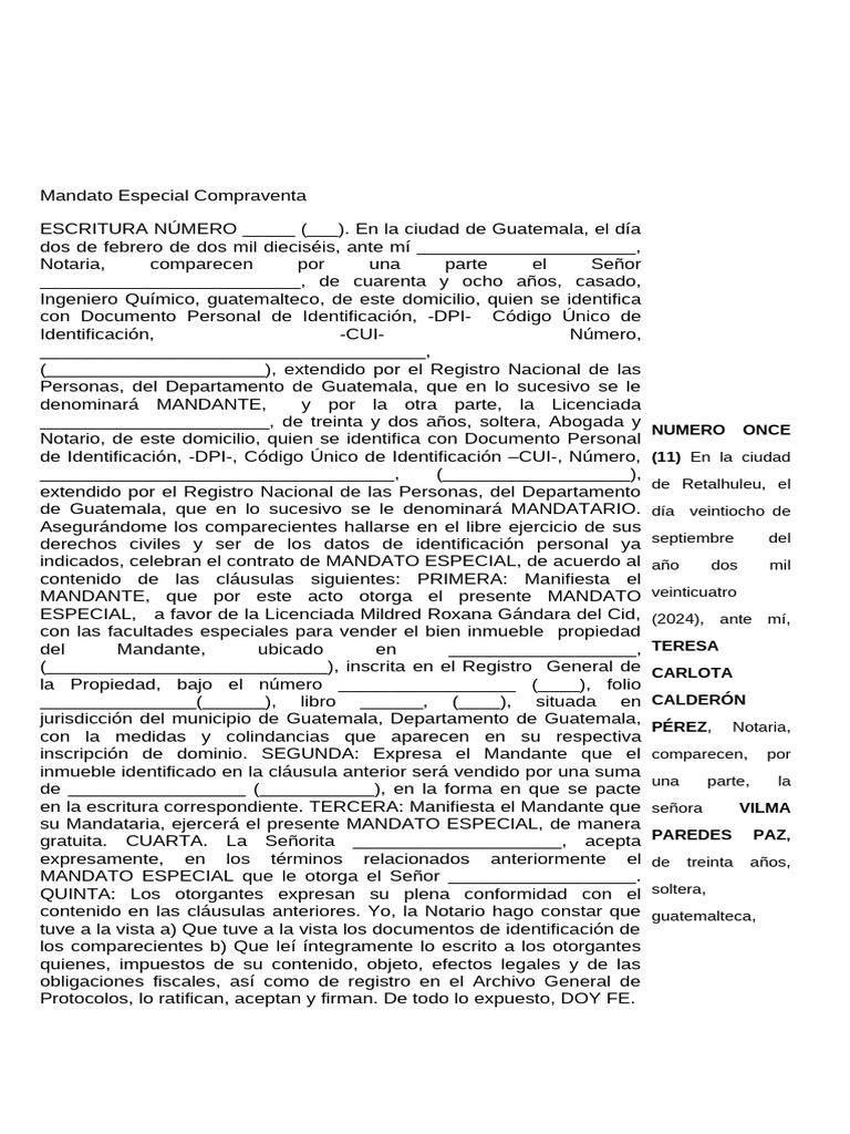 Mandato general con representacion clau.especial 2024 | PDF
