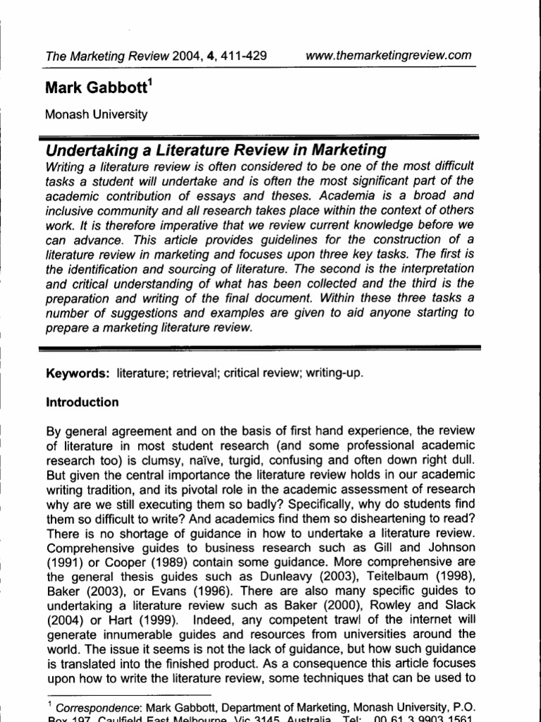 How To Do Lit Rev | PDF | Thesis | Marketing