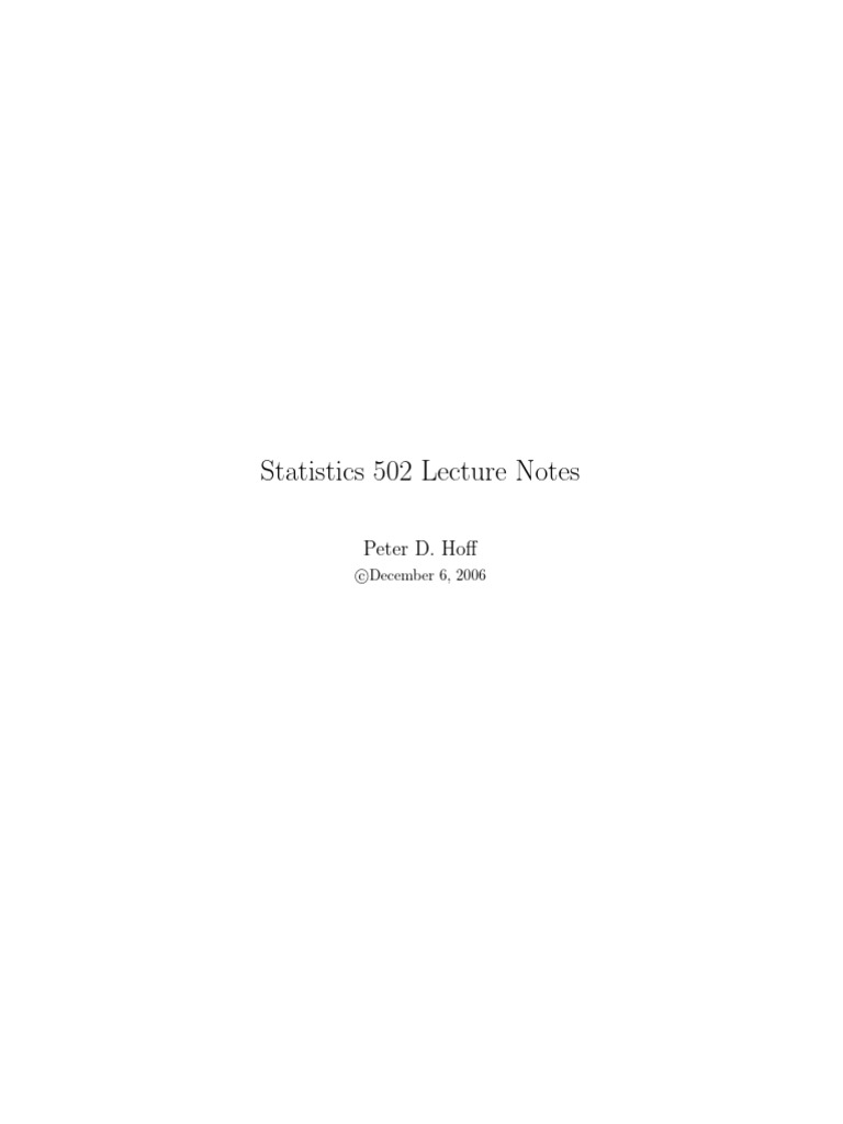 Statistics Note | PDF