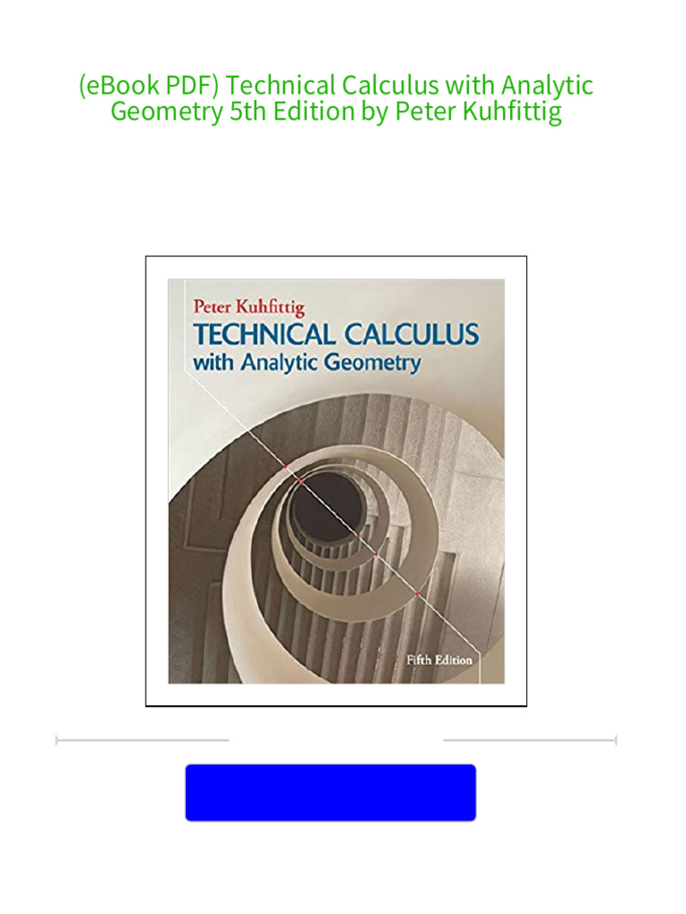(Ebook PDF) Technical Calculus With Analytic Geometry 5Th Edition by ...