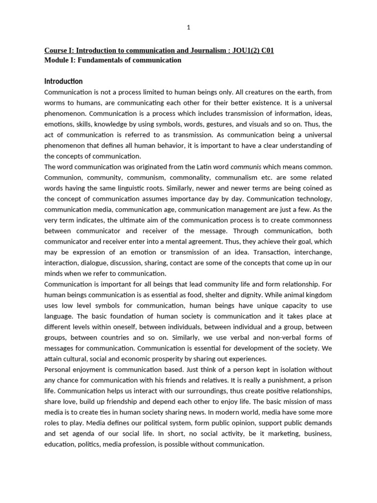 Fundamentals of Communication Explained | PDF | Communication | Mass Media