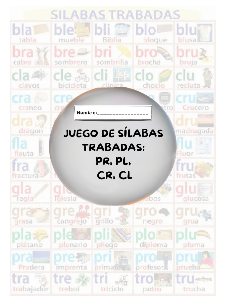 Juego Silabas Trabadas | PDF