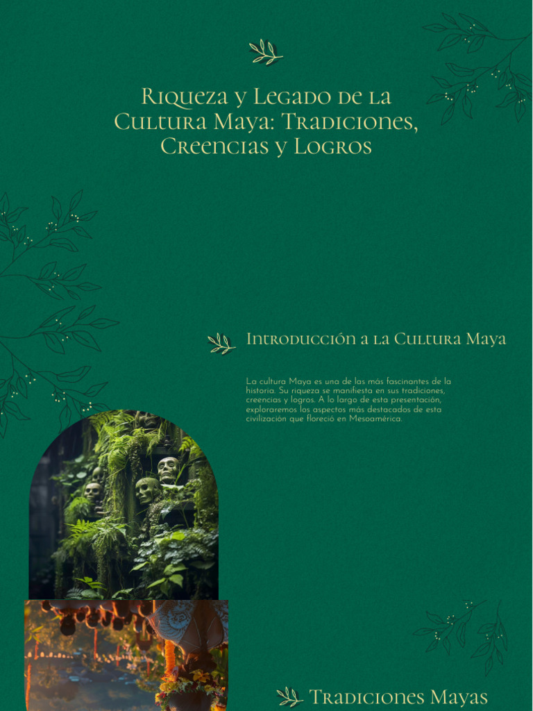 Slidesgo Riqueza y Legado de La Cultura Maya Tradiciones Creencias y ...