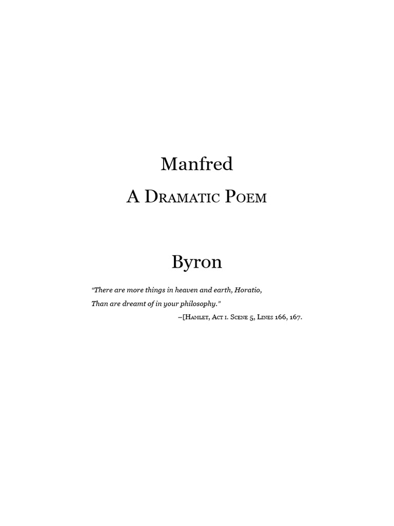 Lord Byron's Manfred | PDF