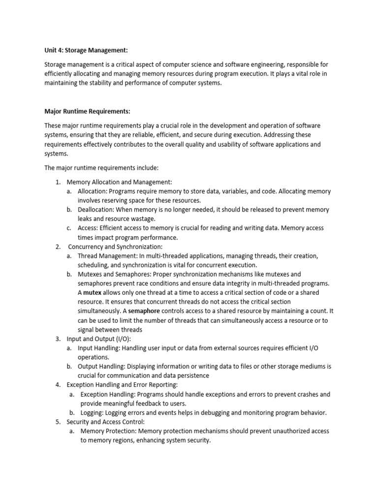 Unit 4 Storage Management | PDF