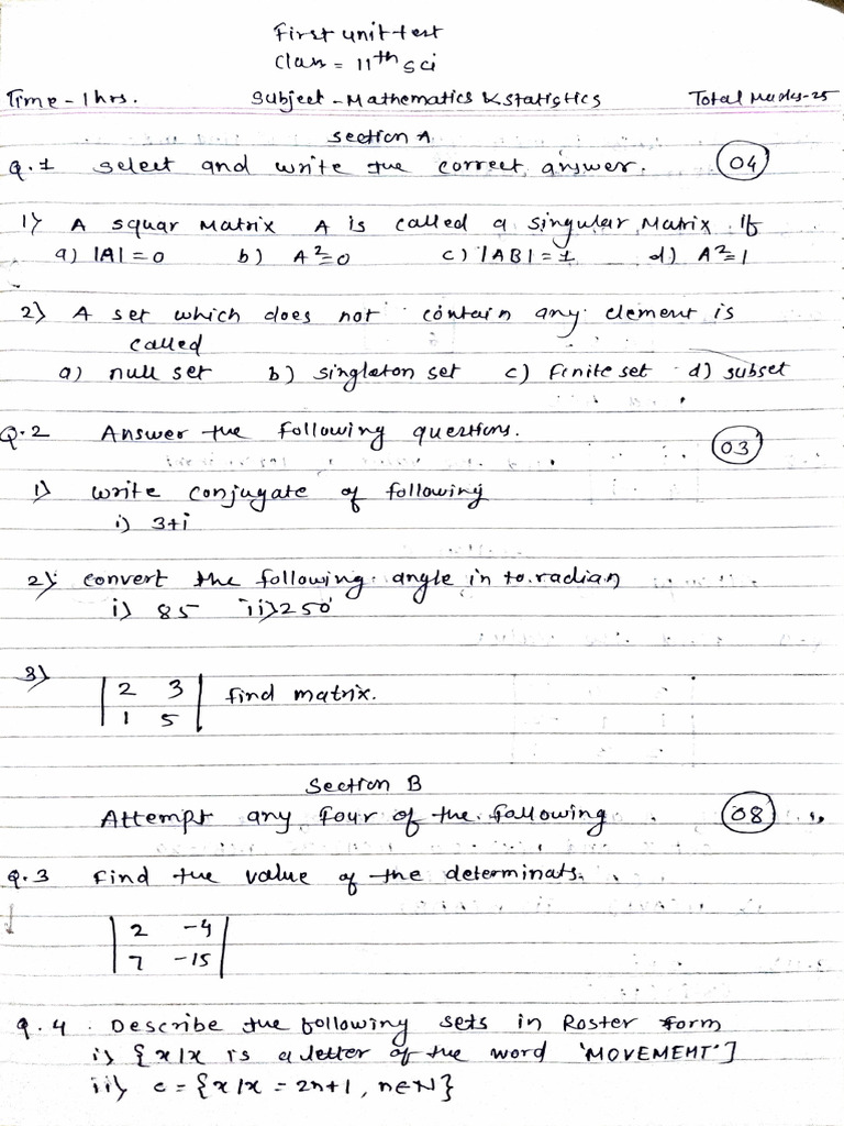 Unit 1 Maths | PDF