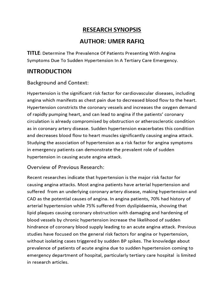 Research Synopsis PDF | PDF