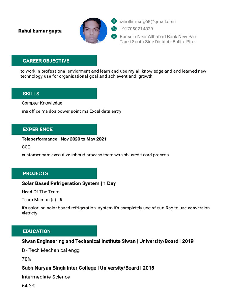 Bpo Jobs - Resume - Format8 | PDF