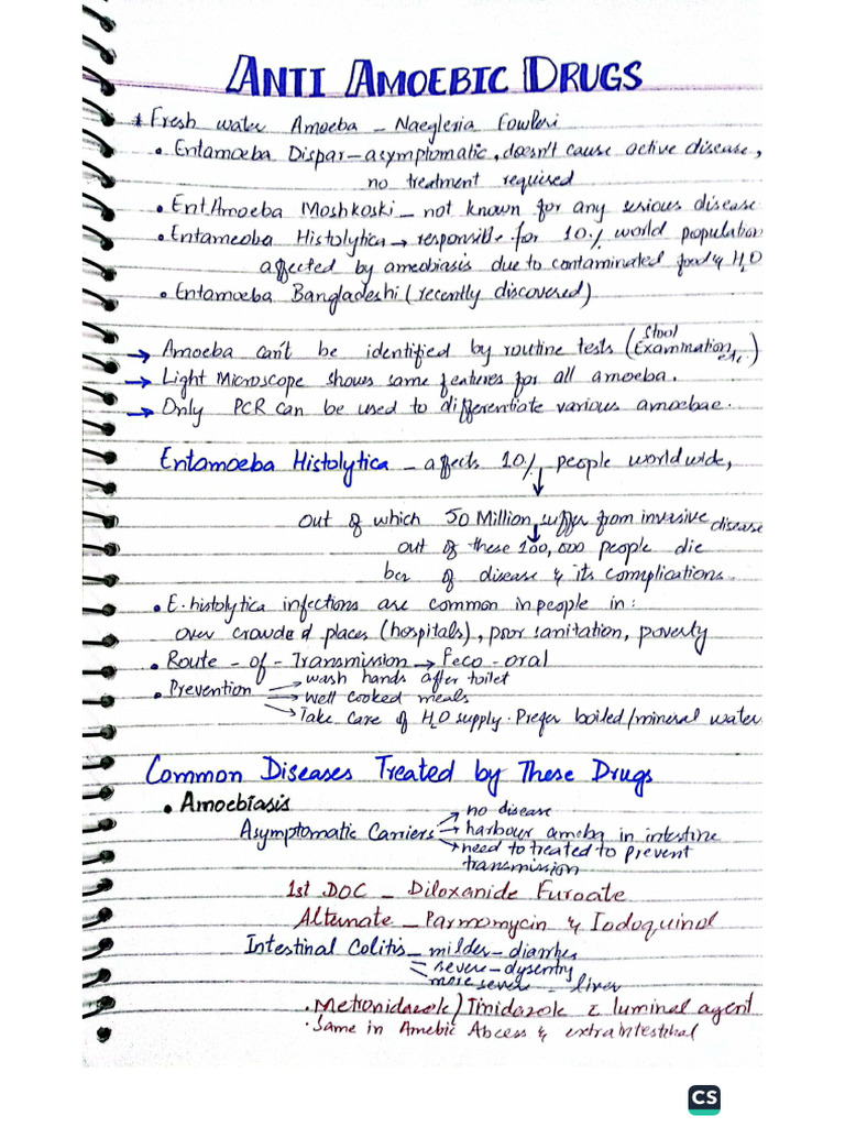 Anti Amoebic Drugs | PDF