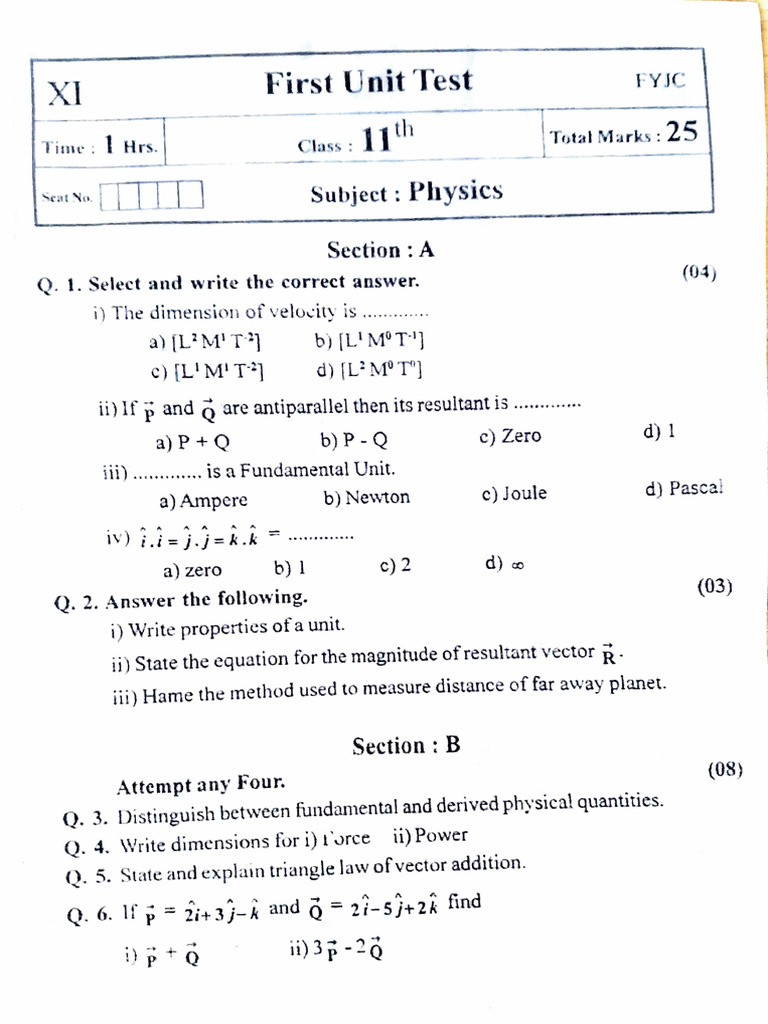 Unit 1 Phy | PDF