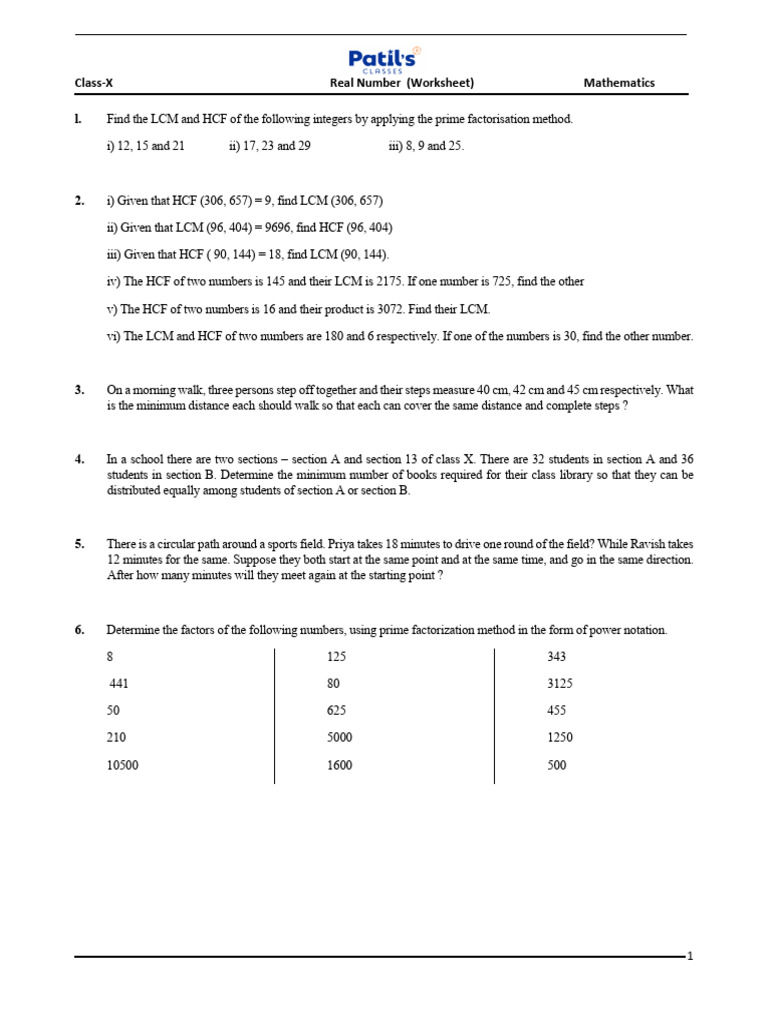 Real Number-W.S.-5 | PDF