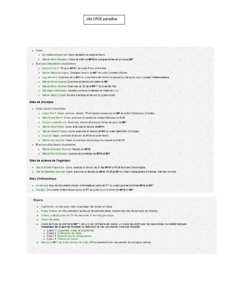 Liens Utiles Cpge | PDF