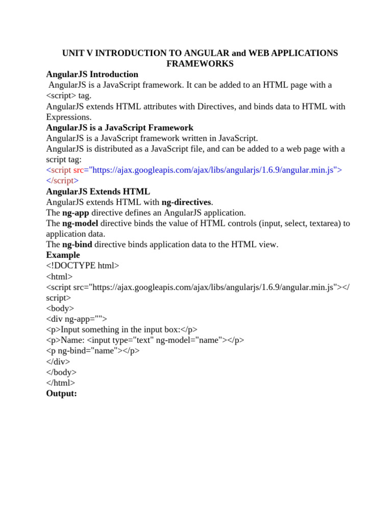 Unit V AngularJS | PDF