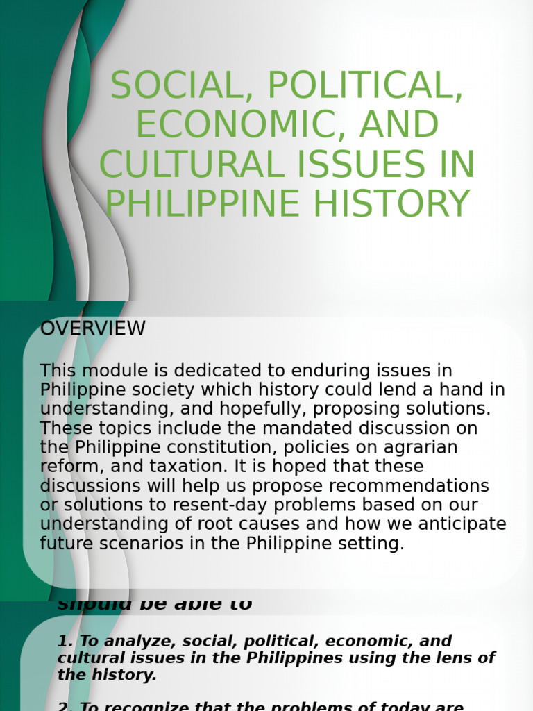 SOCIAL, POLITICAL, ECONOMIC, AND CULTURAL (Autosaved) | PDF | Leasehold ...
