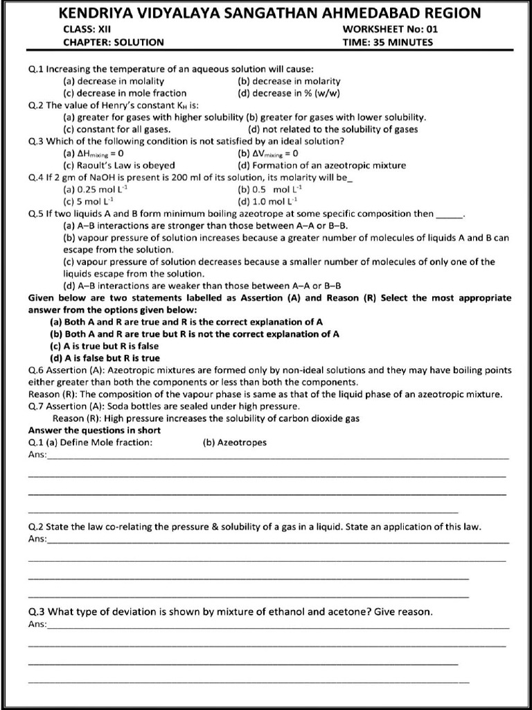 Worksheets Chemistry (Ch1&2) | PDF