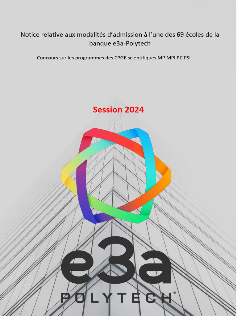 VF Notice 2024 Banque e3a Polytech | PDF