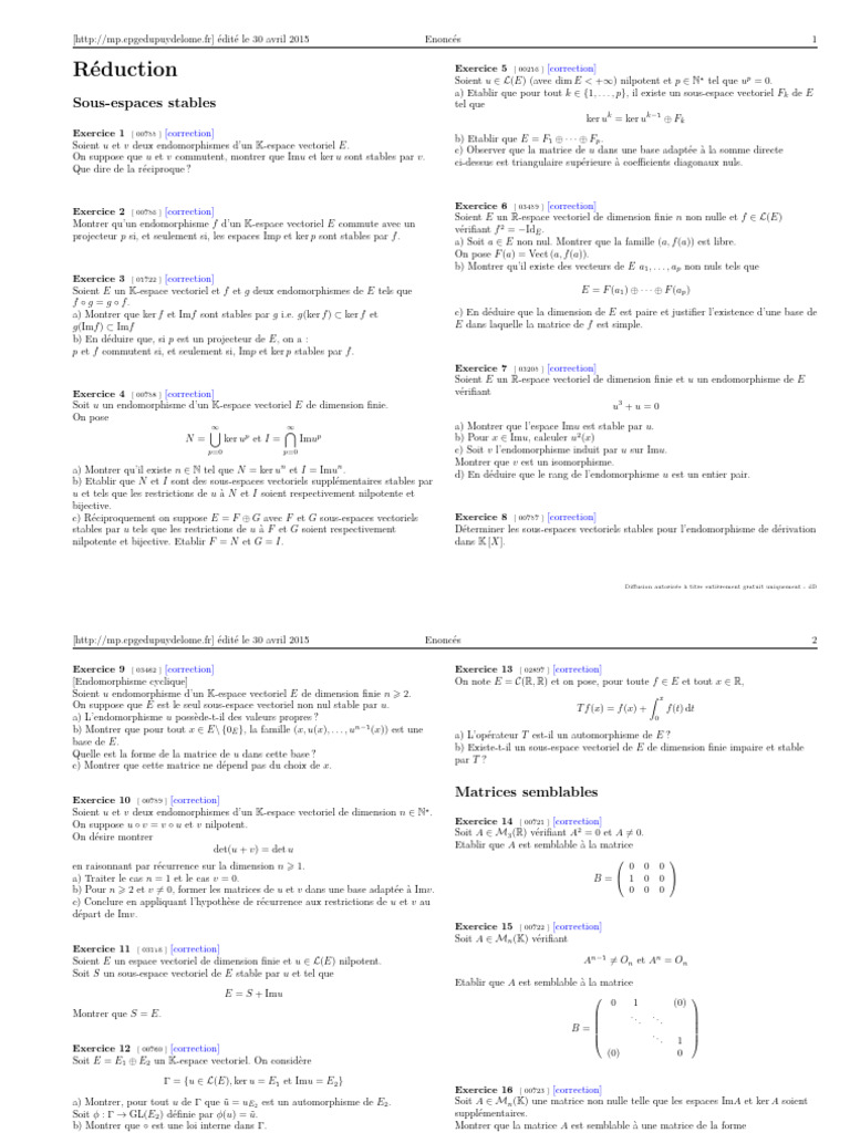 TD Réduction | PDF