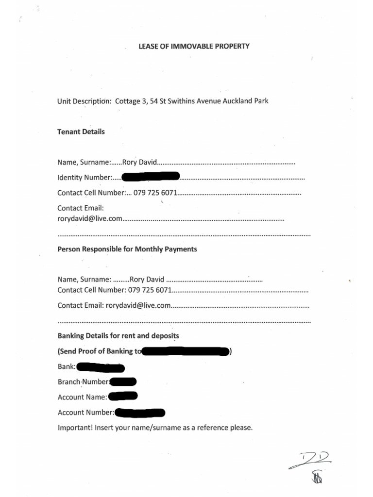 Rory David Lease | PDF