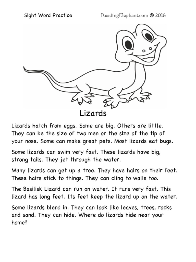 RESight Words Lizards | PDF