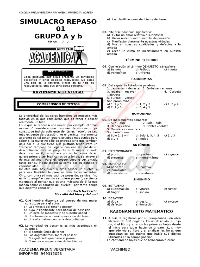 SIM A REPASO 01 | PDF