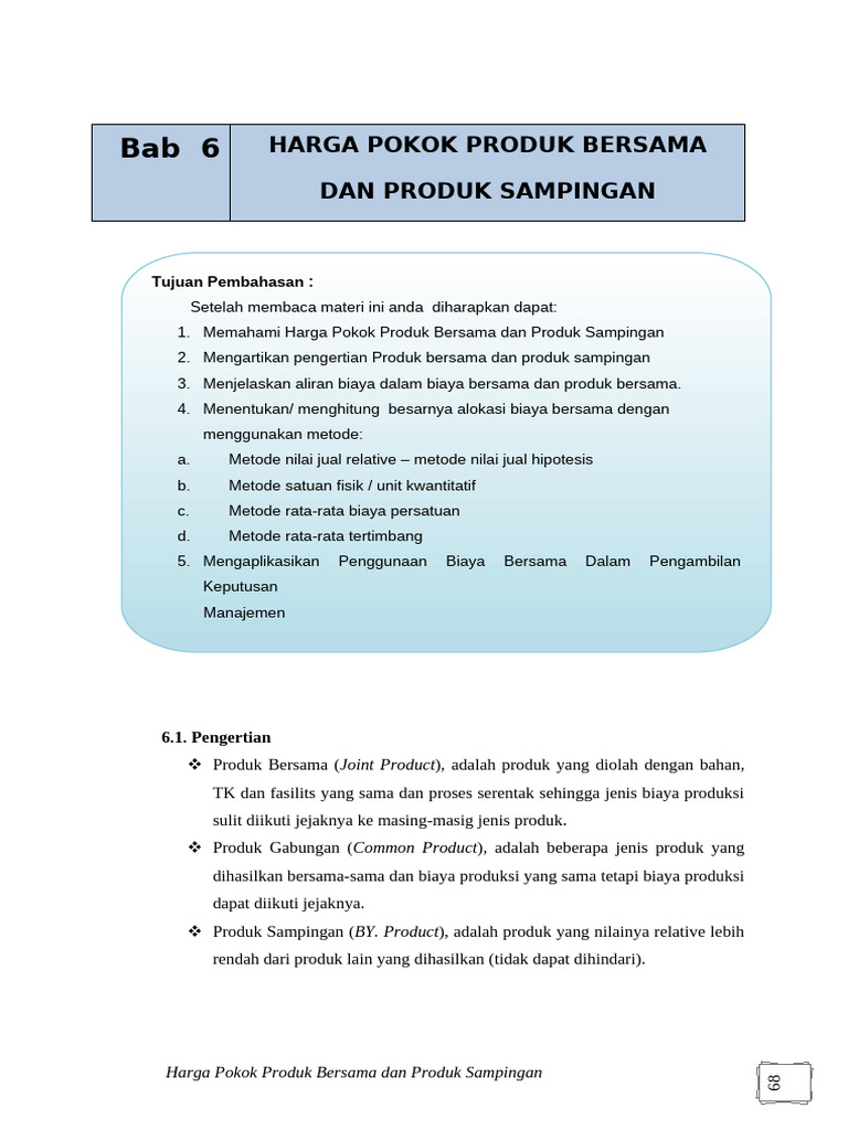 Bab 6. HPP Bersama Dan Produk Sampingan Fix | PDF