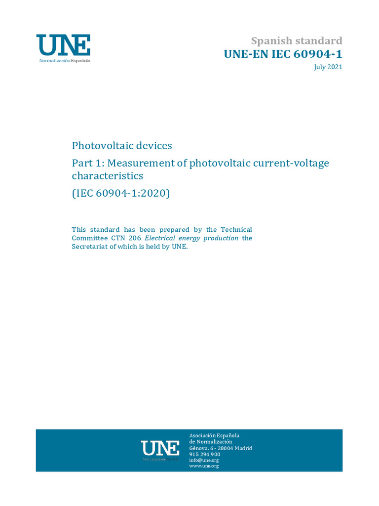 Une-En Iec 60904-1 2021 (En) | PDF