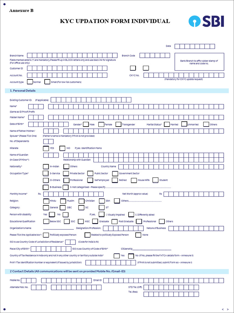 Kyc Annexure B May 2022 Fillable | PDF