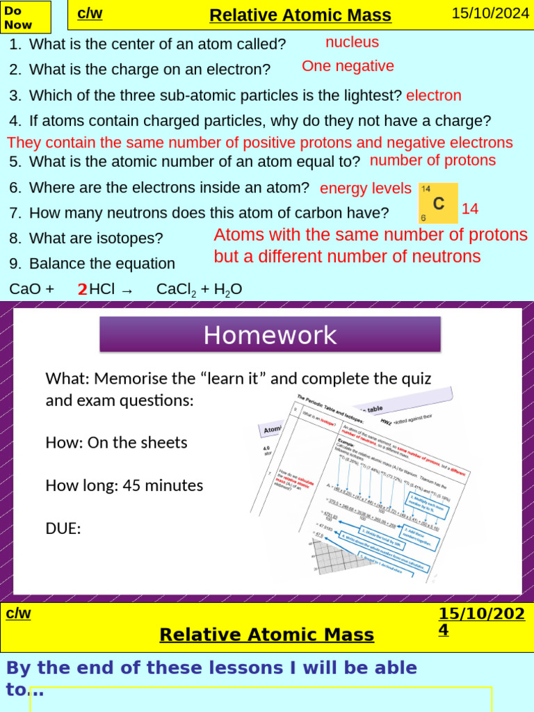 C1L05 - Relative Atomic Mass 1 | PDF
