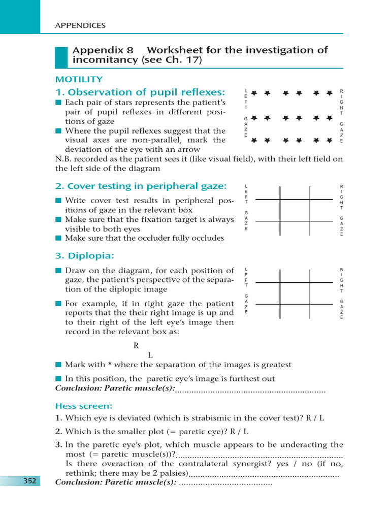 Appendix 8 - Worksheet For The Investigation - 2007 - Pickwell S Binocular Visio | PDF