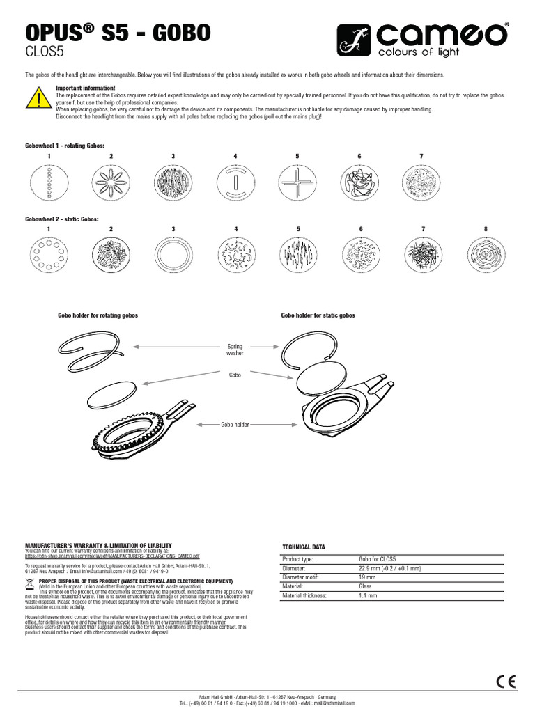 CLOS5 Cameo Gobo EN DE | PDF