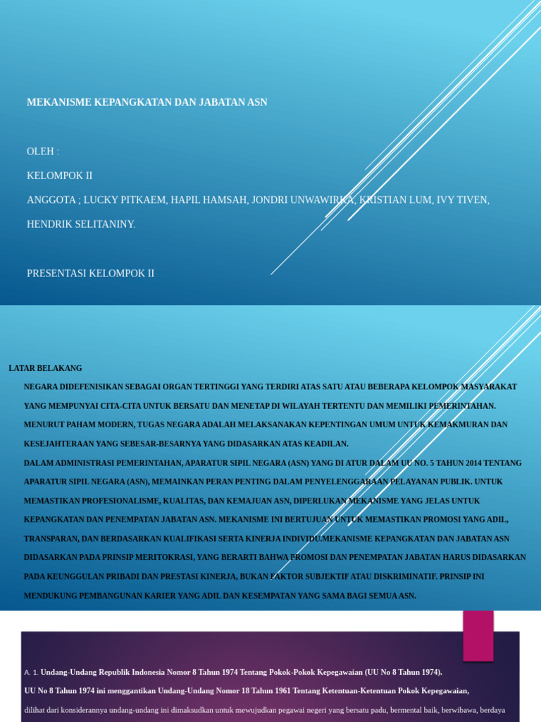 Presentasi Hukum Kepegawaian Kel II | PDF