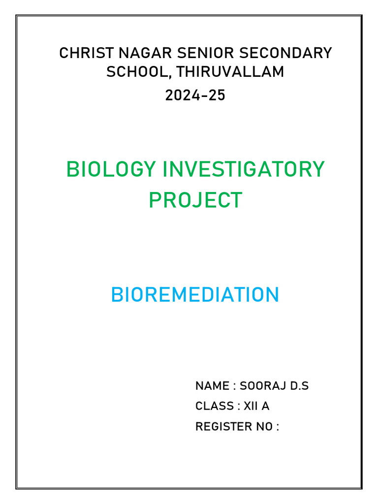 Biology Project Sooraj - Application of Biotechnology Final | PDF