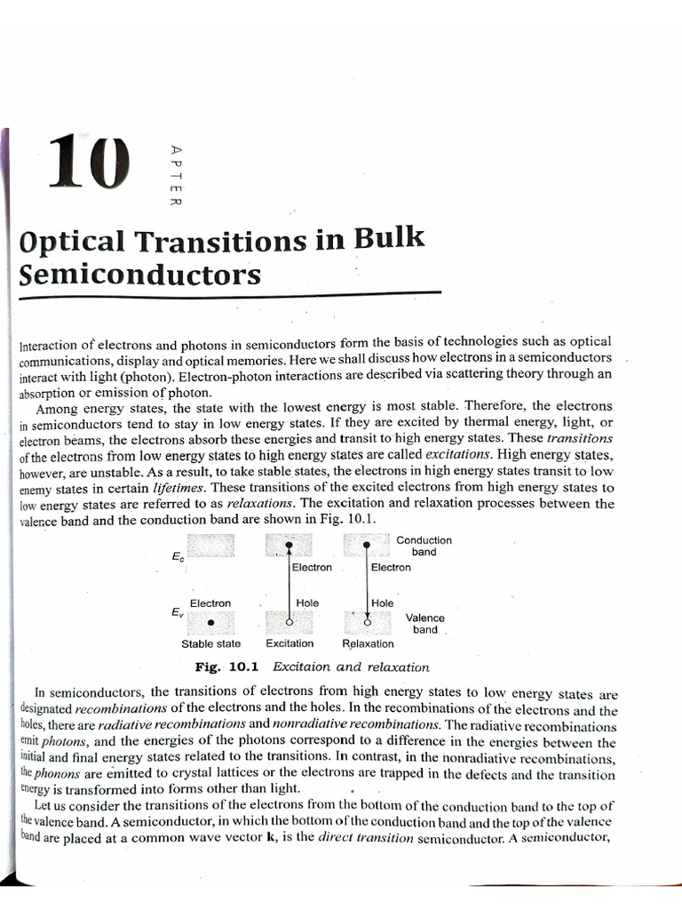 Optical Transitions in Bulk Semiconductors | PDF