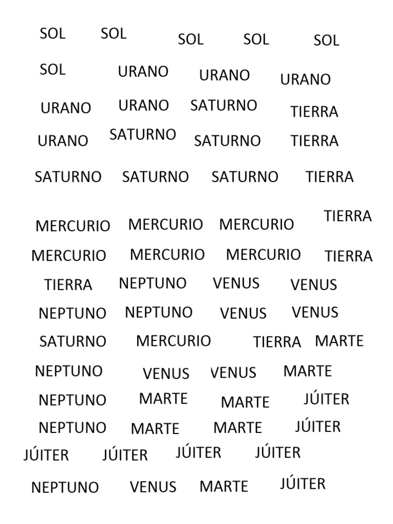 Nombre de Los Planetas | PDF