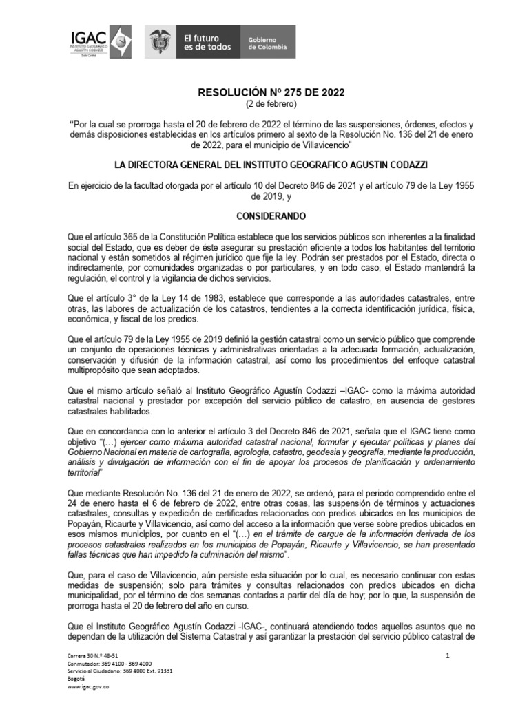 2022 - 02 - 02 - Resol Prorroga Suspension 2DA RESOLUCION | PDF