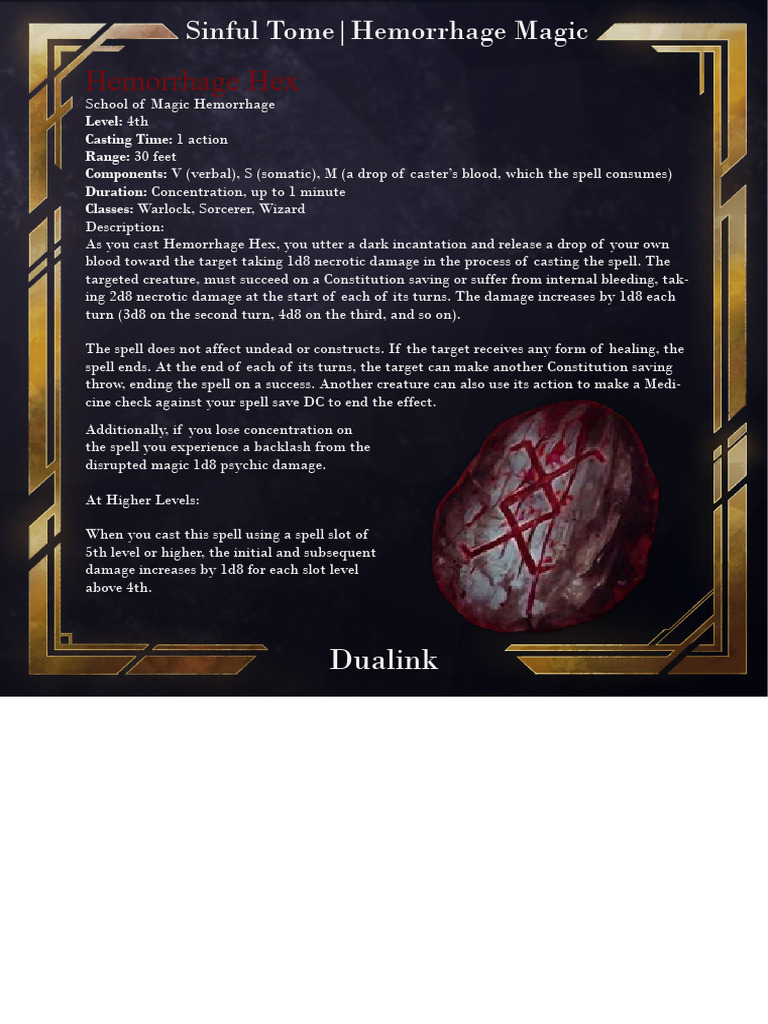 Hemorrhage Magic Spells Vol. I | PDF