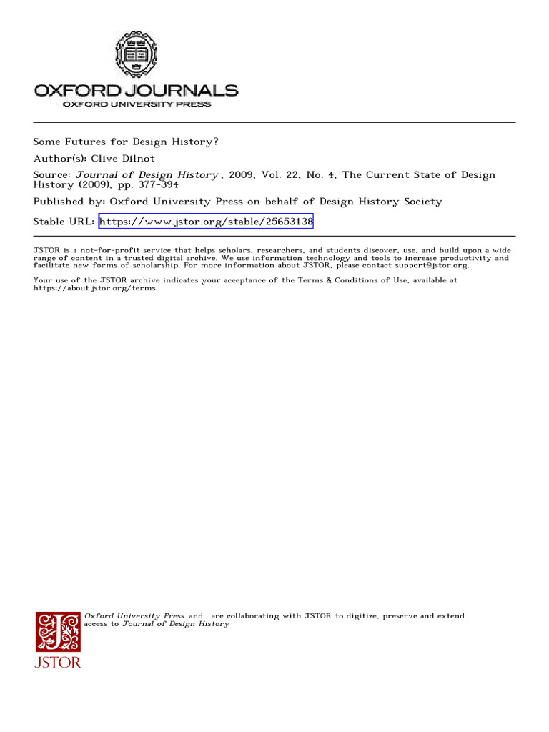 Dilnot FuturesDesignHistory 2009 | PDF