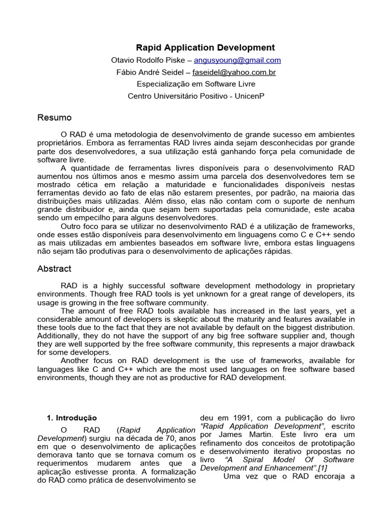 Resumo: Rapid Application Development | PDF